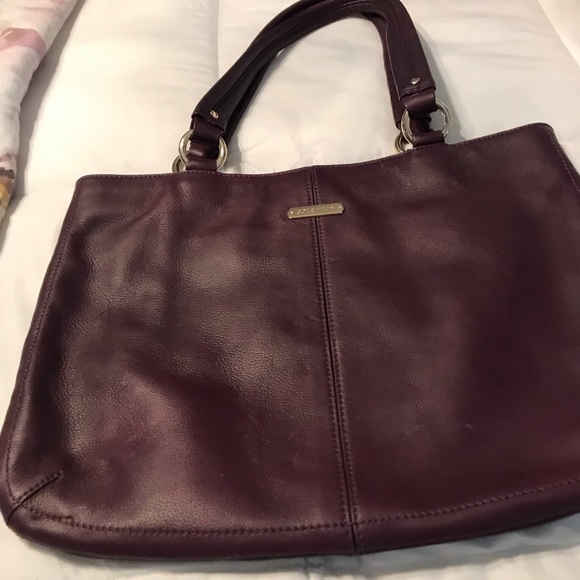 Cole Haan | Bags | Cole Hann Leather Shoulder Bag Deep Purple | Poshmark